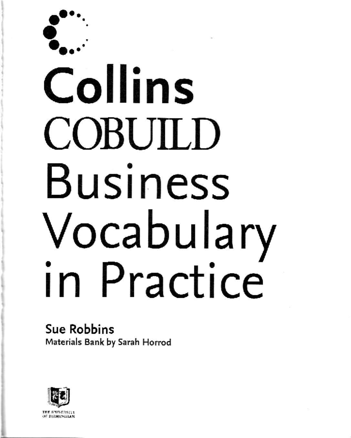 Collins Cobuild Business Vocabulary in Practice - English - Studocu