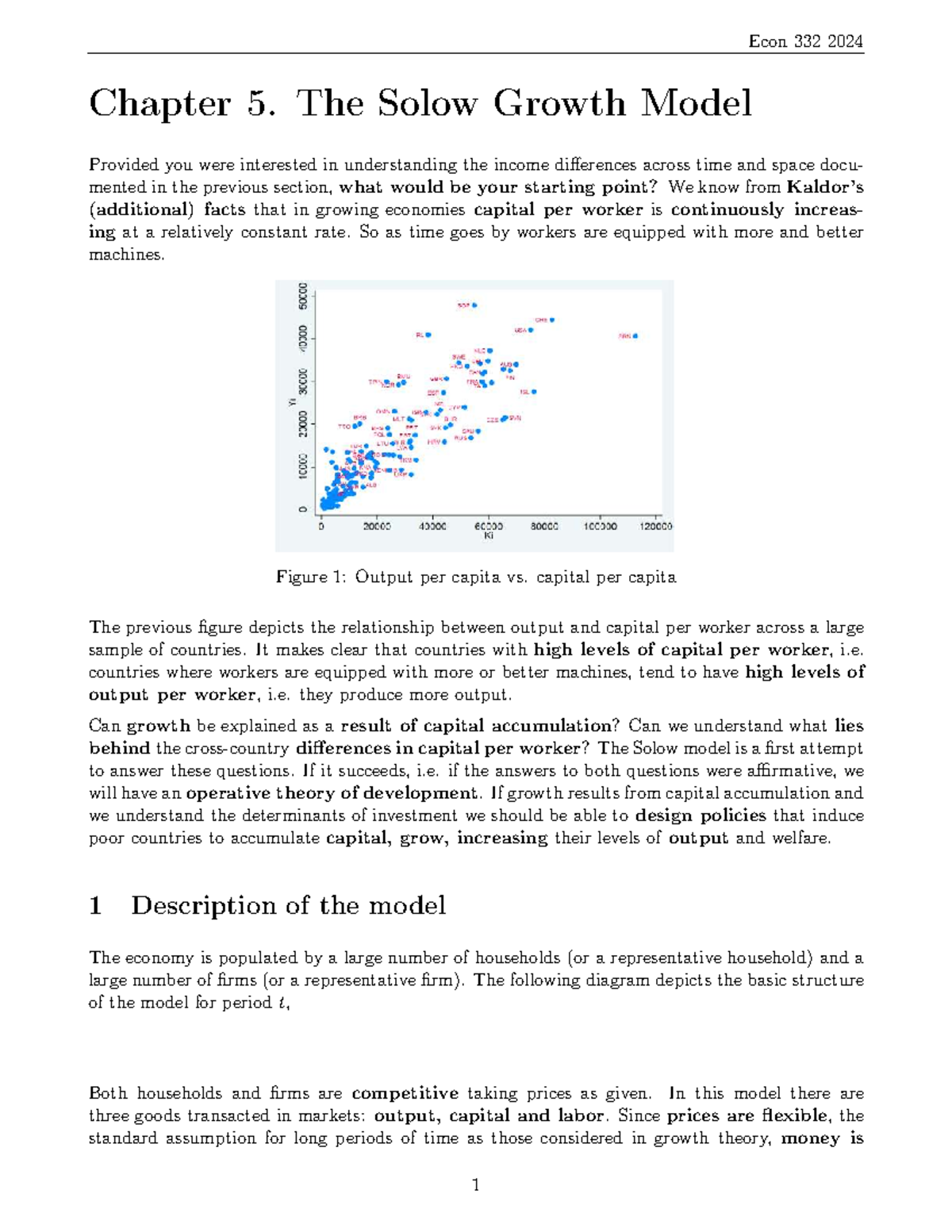 Econ 332 2024 Chapter 5: The Solow Growth Model Explained - Studocu