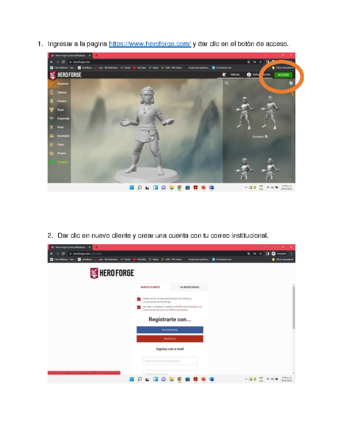 Paso a paso para crear al personaje - tewer tdfbdwfsgd - Ingresar a la ...
