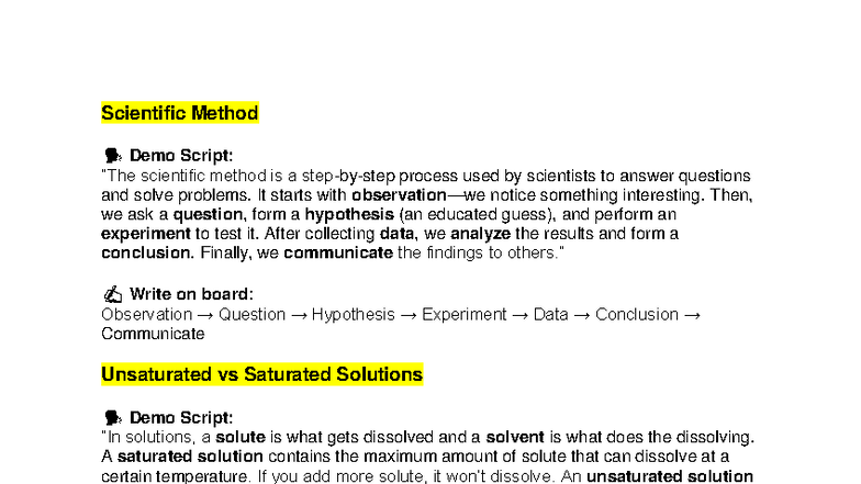 Scientific Method and Demo Scripts: Key Concepts in Science - Studocu