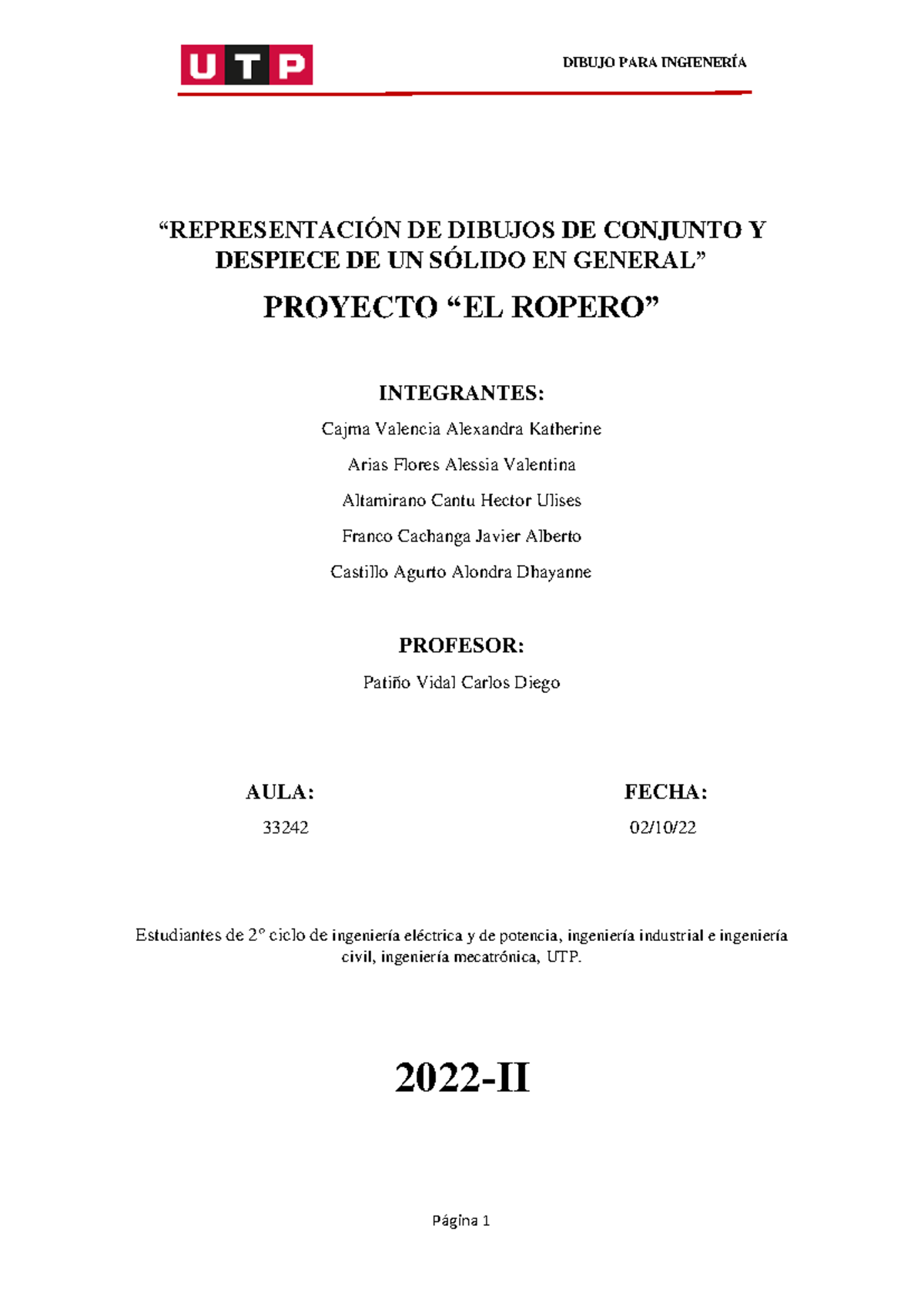 Proyecto final Dibujo - “REPRESENTACIÓN DE DIBUJOS DE CONJUNTO Y ...