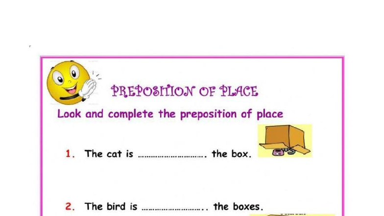 Preposiciones de lugar en Ingles - I, DREPOSITION OF PLACE Look and ...
