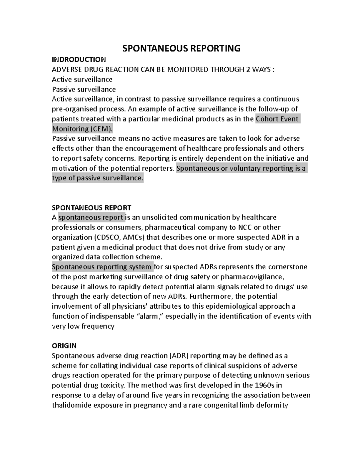 Spontaneous Reporting of Adverse Drug Reactions: Overview & Insights ...