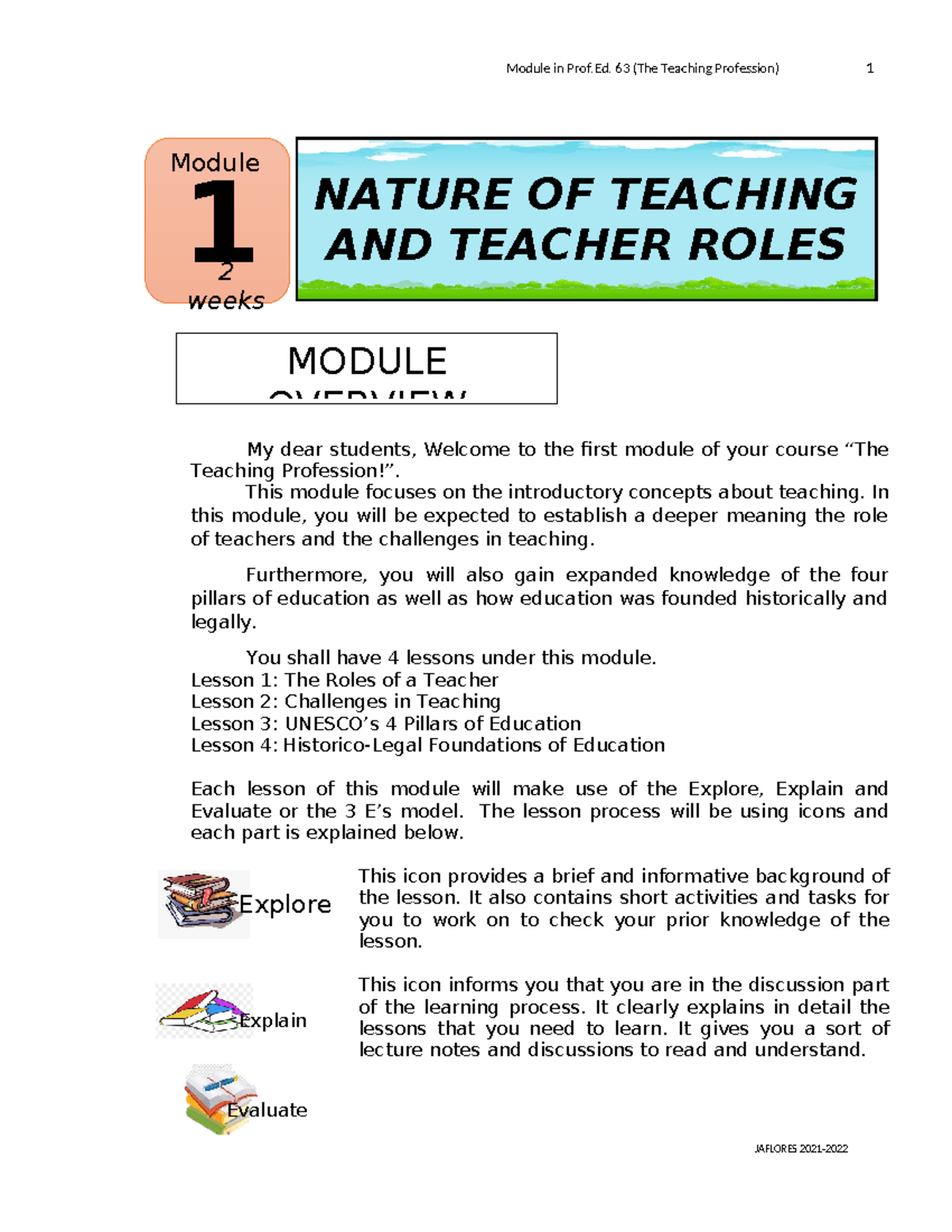 Modules-in-Prof - module based lectures - My dear students, Welcome to ...