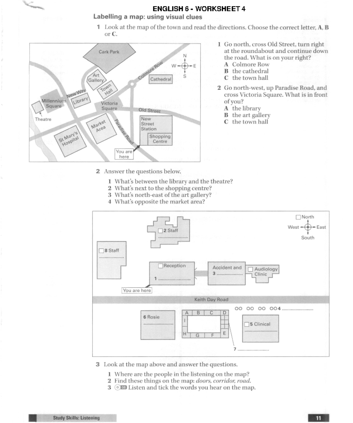 Worksheet 4 - IELTS BOOK - labelling a map: using visual clues 1 Look ...