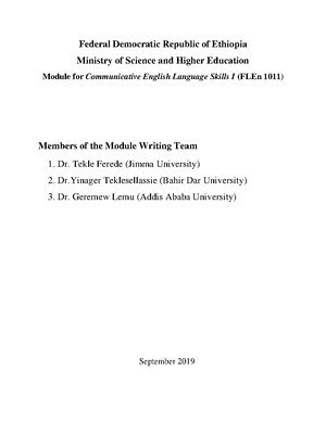 Communicative skill 1 Final Exam Collection - Communicative english ...