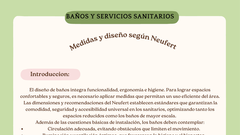 BAÑOS Y SERVICIOS SANITARIOS: Diseño y Medidas según Neufert - Studocu