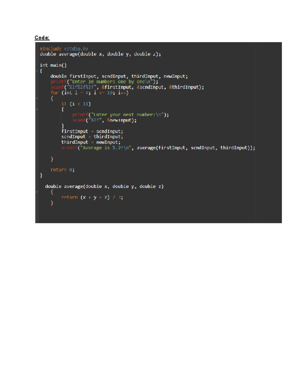 Coding Lab 6 - Code for Average Calculation Function - Studocu