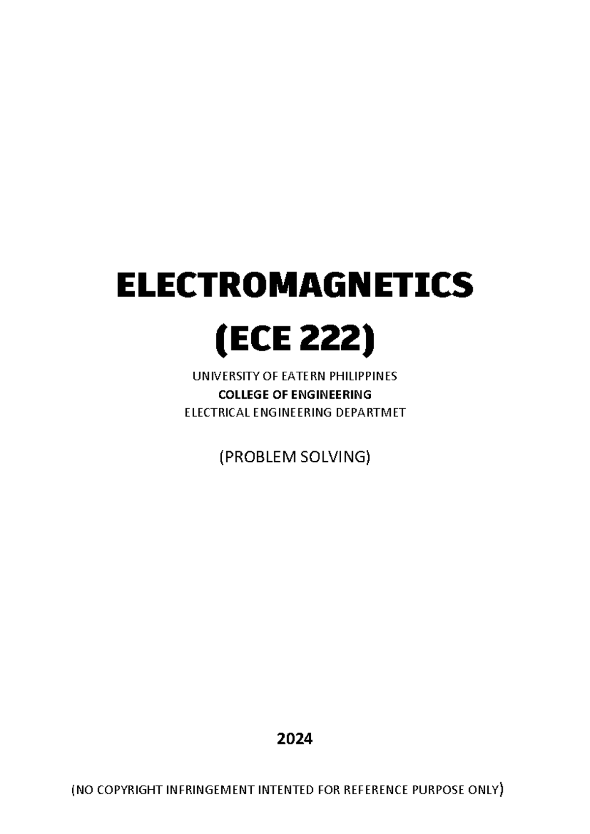 Electromagnetics-Problem-Solving - BS Electrical engineering - (NO COPYRIGHT INFRINGEMENT ...