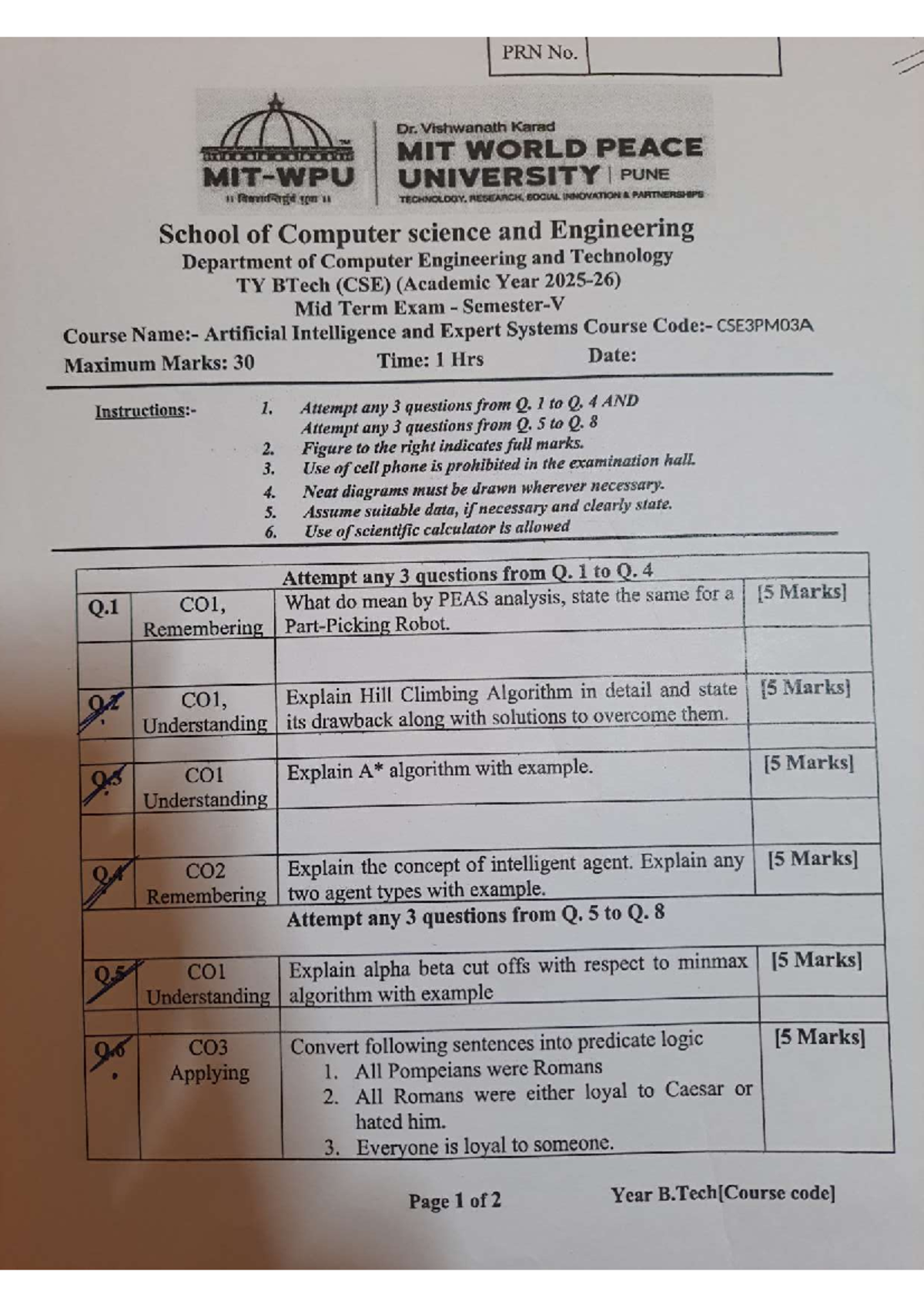 CSE3PMO3A Midterm Exam Notes: AI & Expert Systems and Algorithms - Studocu