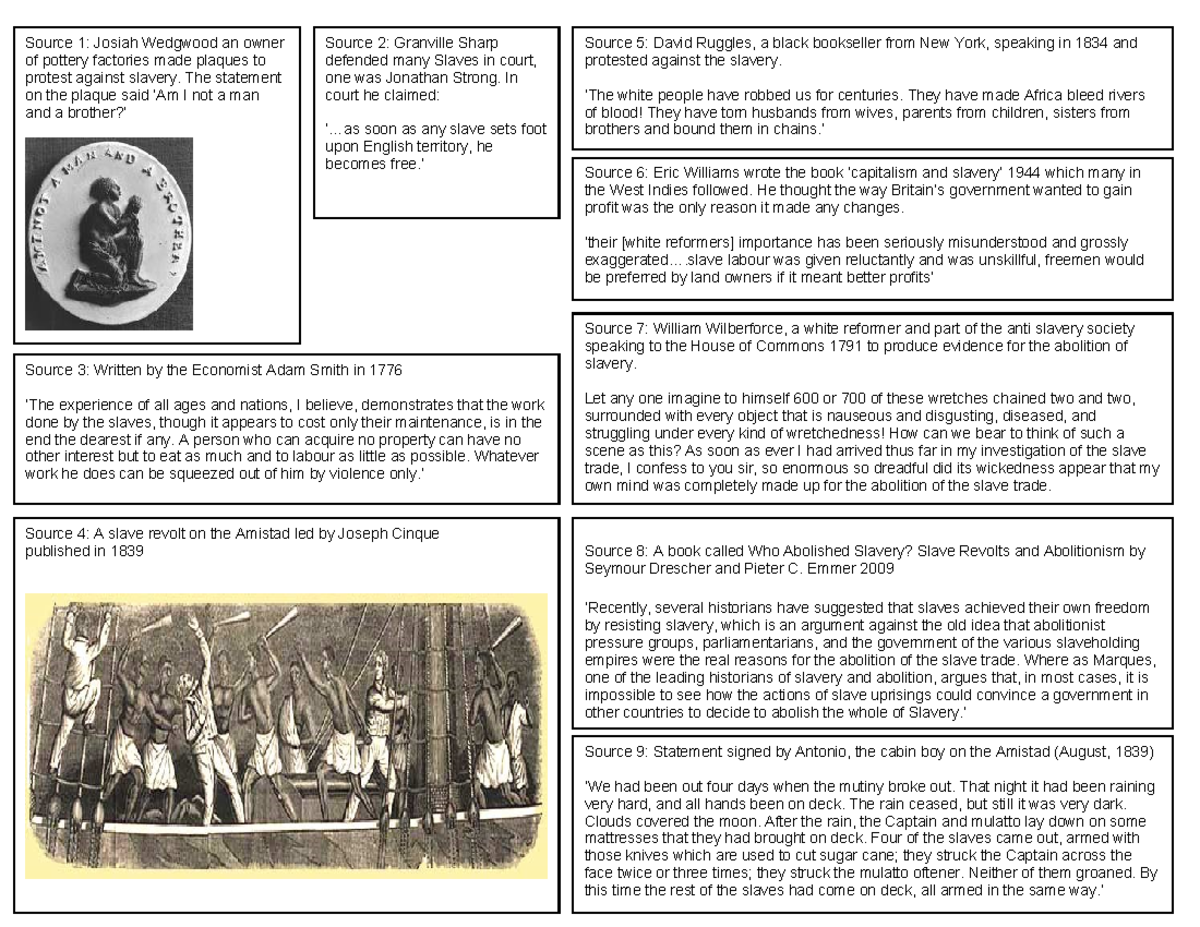 Slave Assessment Sources: Key Documents on Abolition and Resistance ...