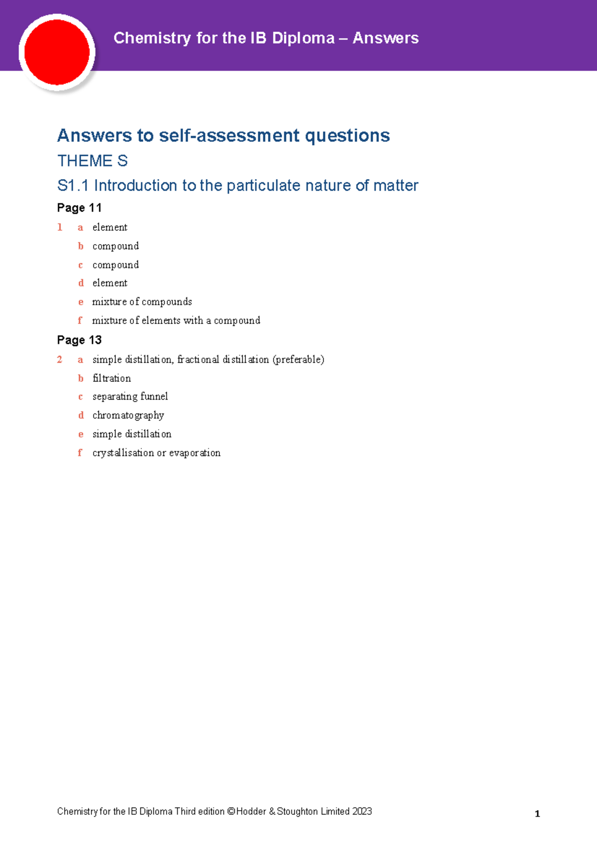 IB-Chem SAQ Answers: Hodder SAQ Practice Questions Explained - Studocu