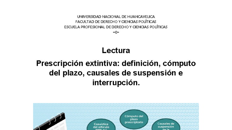 4. Lectura - La Prescripción Extintiva: Definición y Causales - Studocu