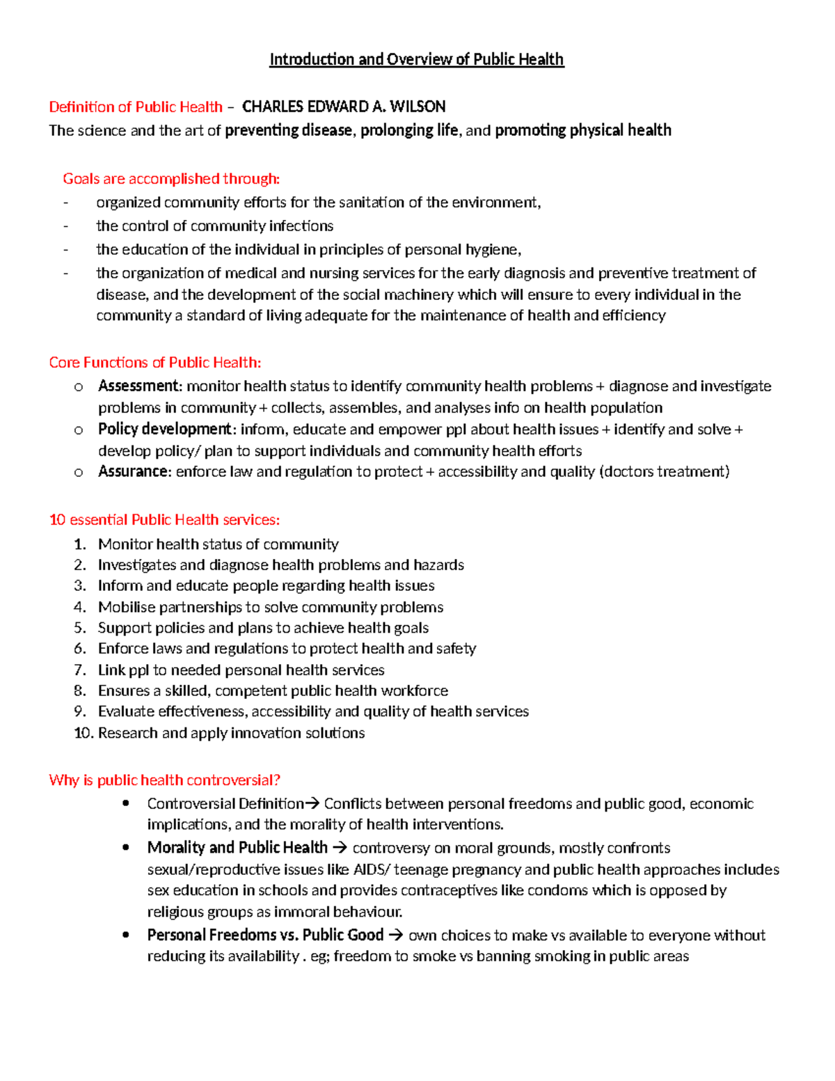 Review of Public Health Concepts and Controversies HLTB16 Fall 2024 ...