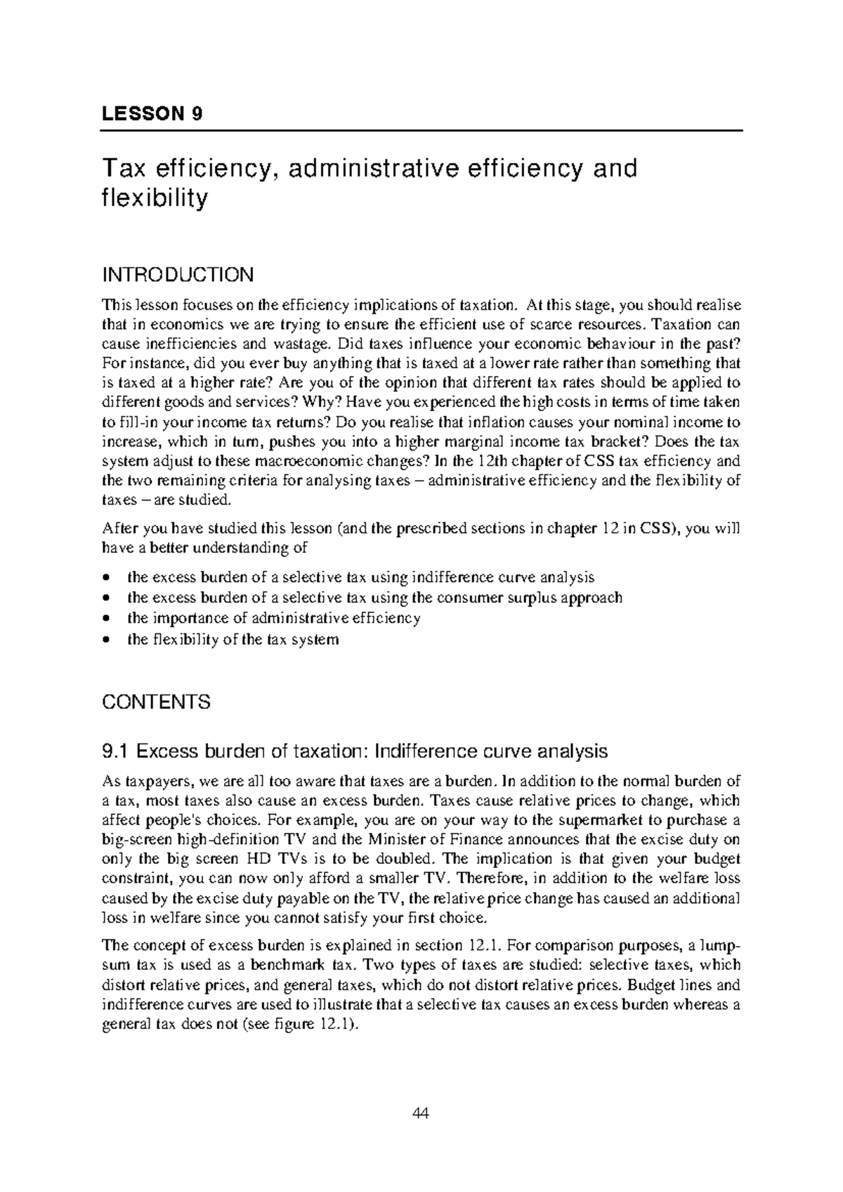 Lesson 9 - Tax Efficiency, Admin Efficiency & Flexibility in Economics ...