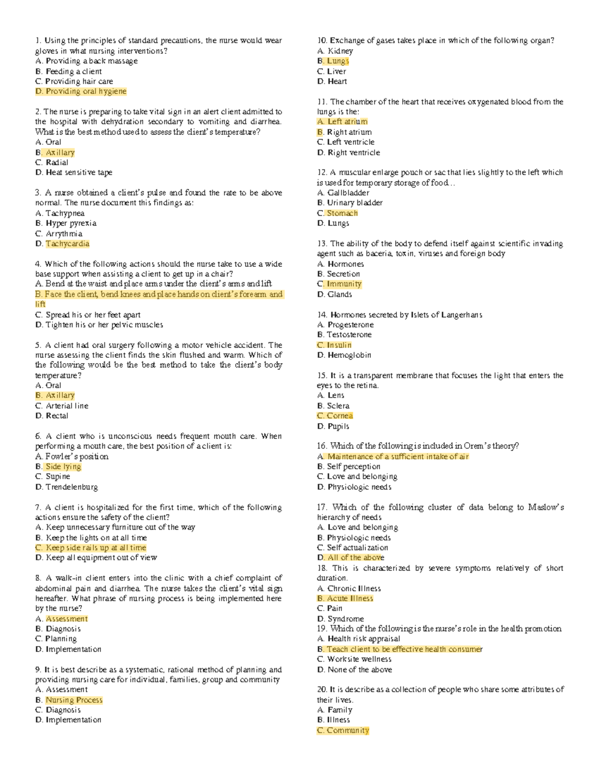500 Item NLE Practice Test Questions 2: Rationale & Answers - Studocu
