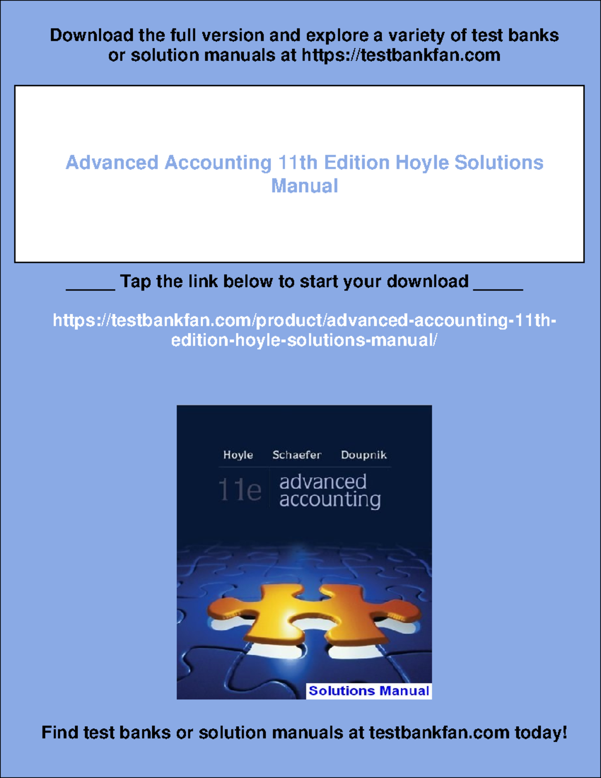 10481 - Advanced accounting 11th edition hoyle solutions manual can be ...