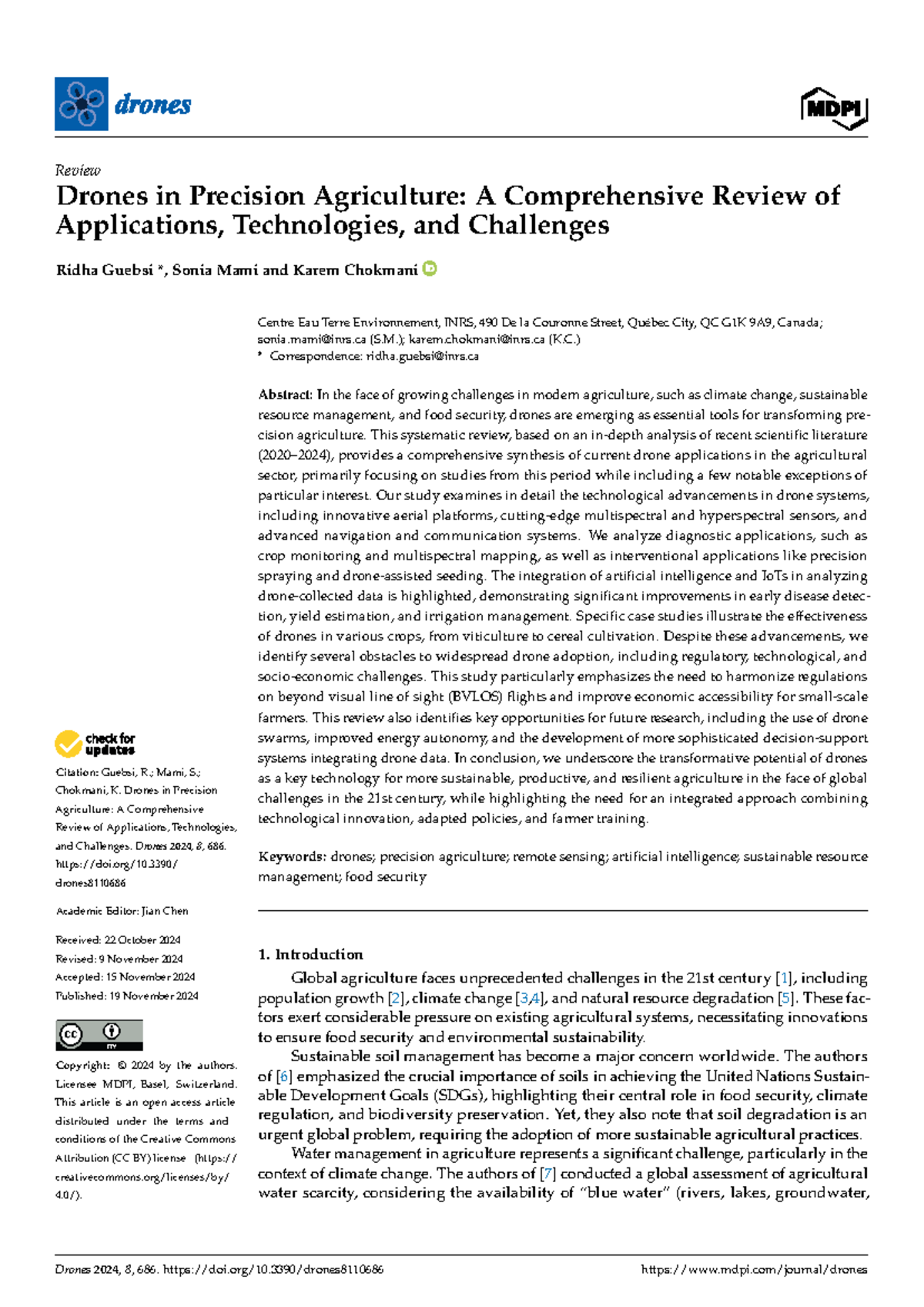 Drones in Precision Agriculture: Applications, Technologies ...