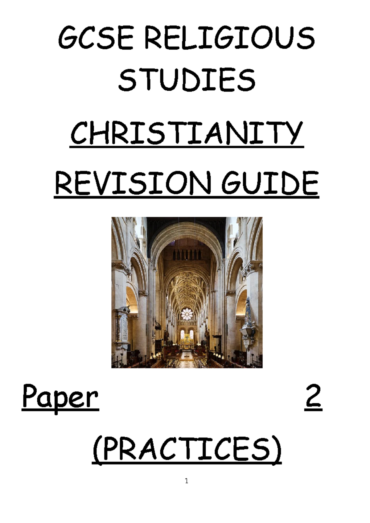 GCSE RELIGIOUS STUDIES CHRISTIANITY REVISION GUIDE Paper 2: Practices ...