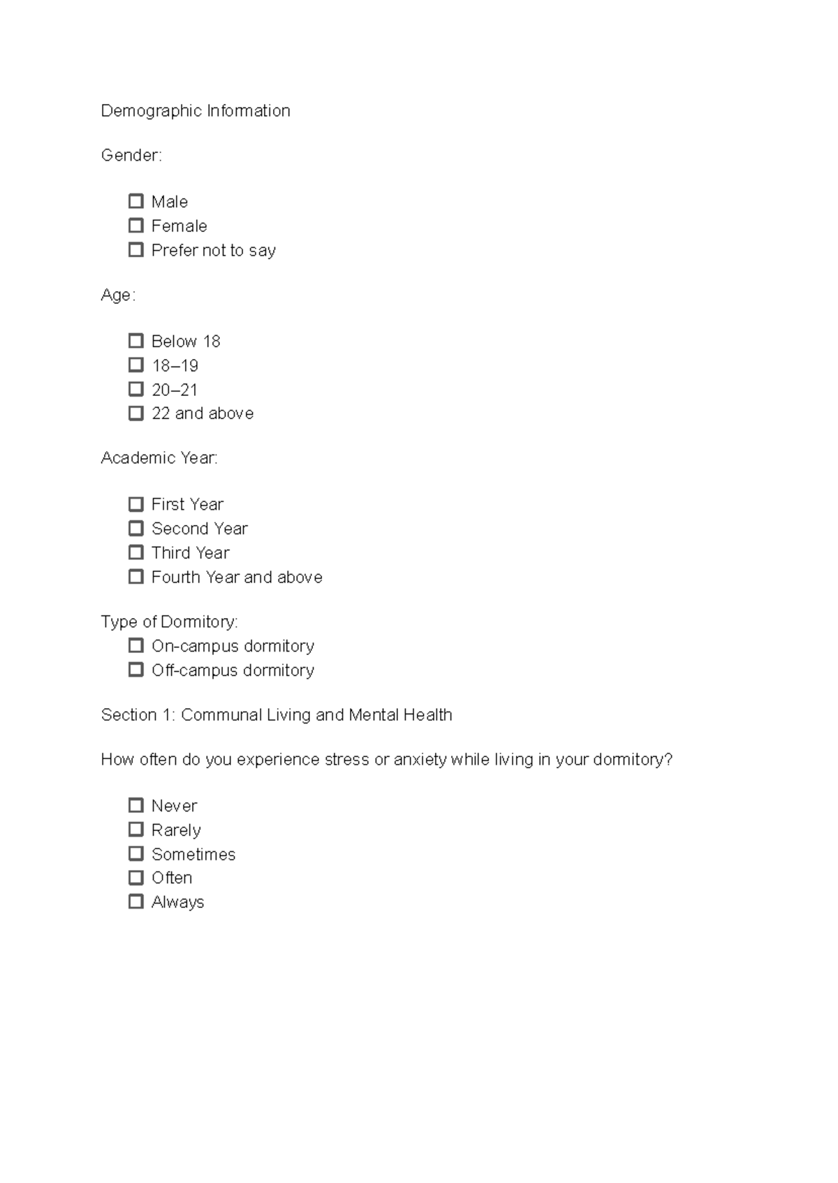 G10 - Survey Questionnaire Draft (Google Forms) - Demographic ...