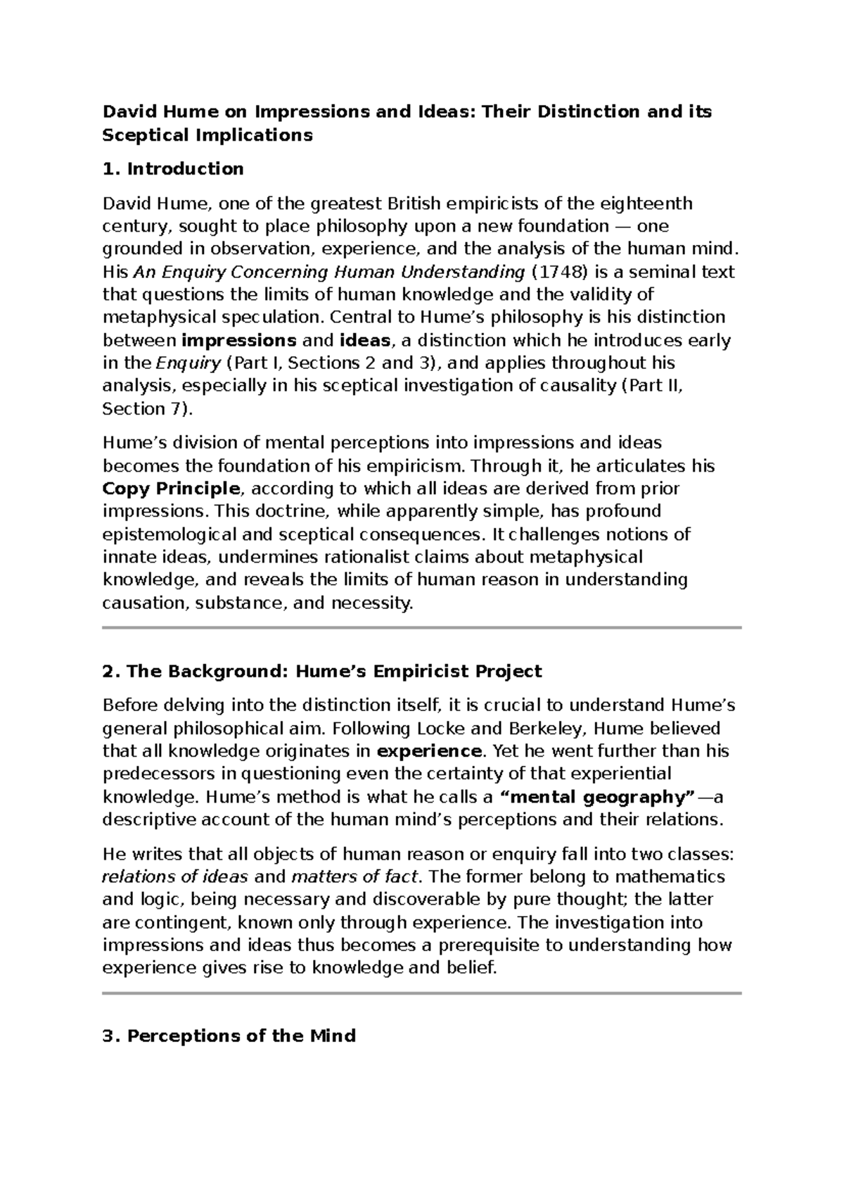HUME 101: Impressions and Ideas - Sceptical Implications Explained ...