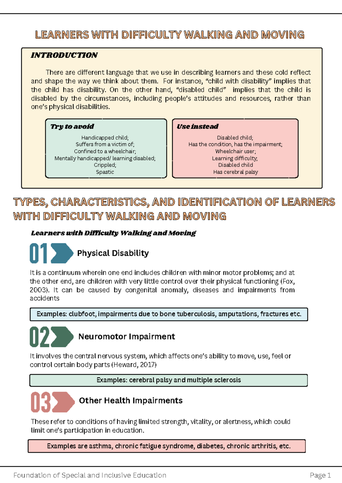 Challenges and Strategies for Learners with Mobility Difficulties - Studocu