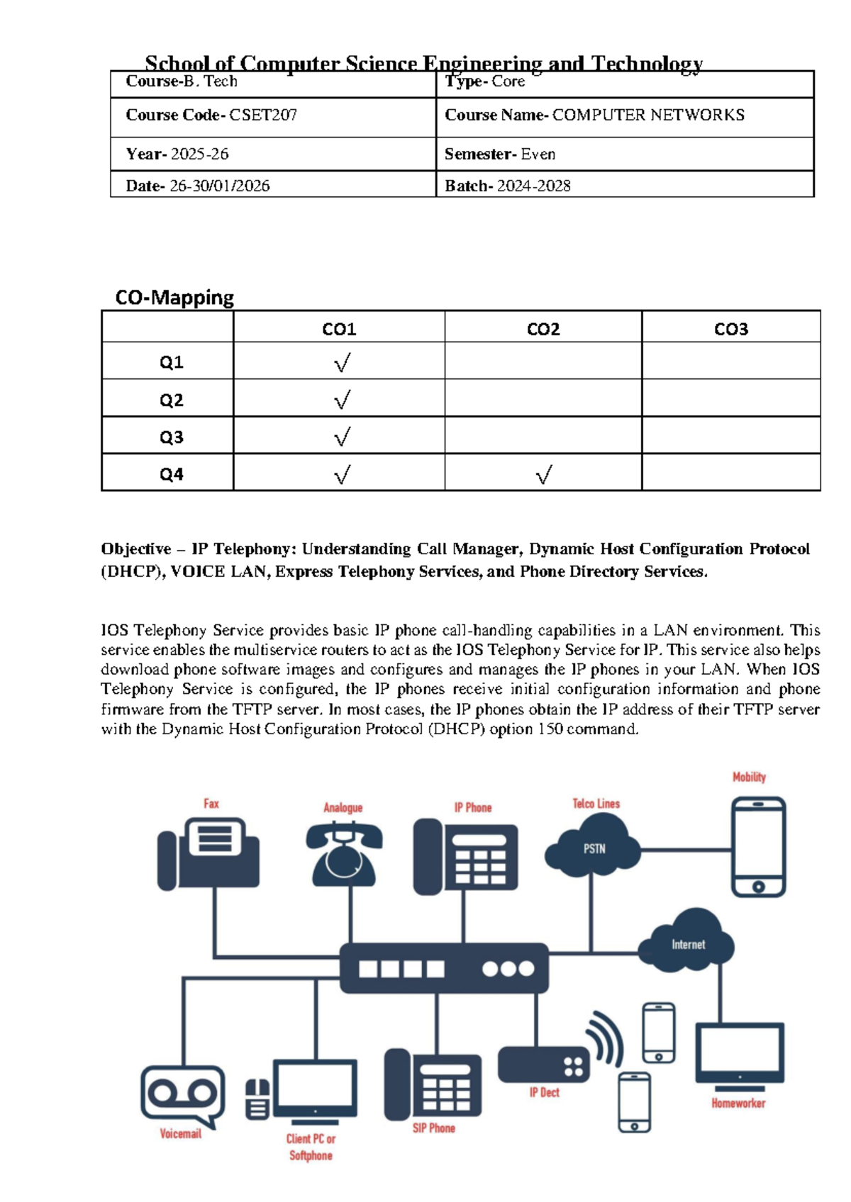 CN-CSET-207-Assignment 4: DHCP & VOIP Configuration Guide - Studocu