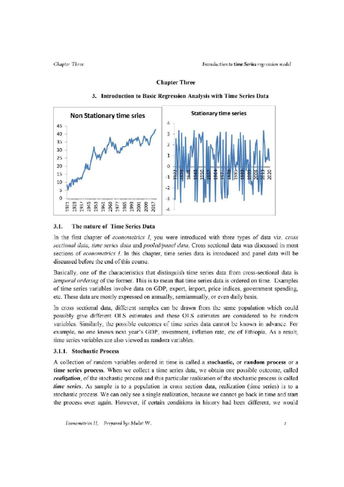 Econometrics II: Chapter 3 - Introduction to Time Series Regression ...