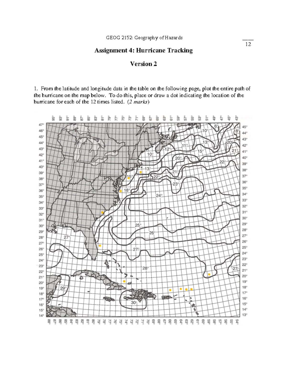 GEOG 2152: Assignment 4 - Hurricane Tracking Analysis and Data - Studocu