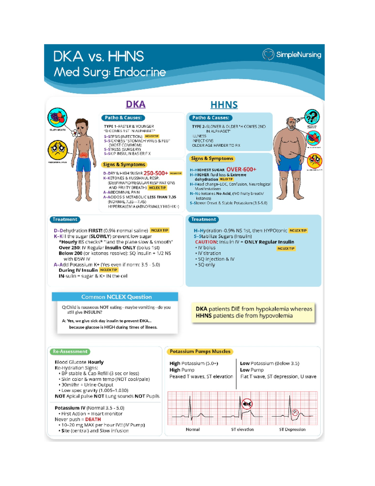 DKA vs. HHNS: Pathophysiology, Causes, and Nursing Tips (Med Surg ...