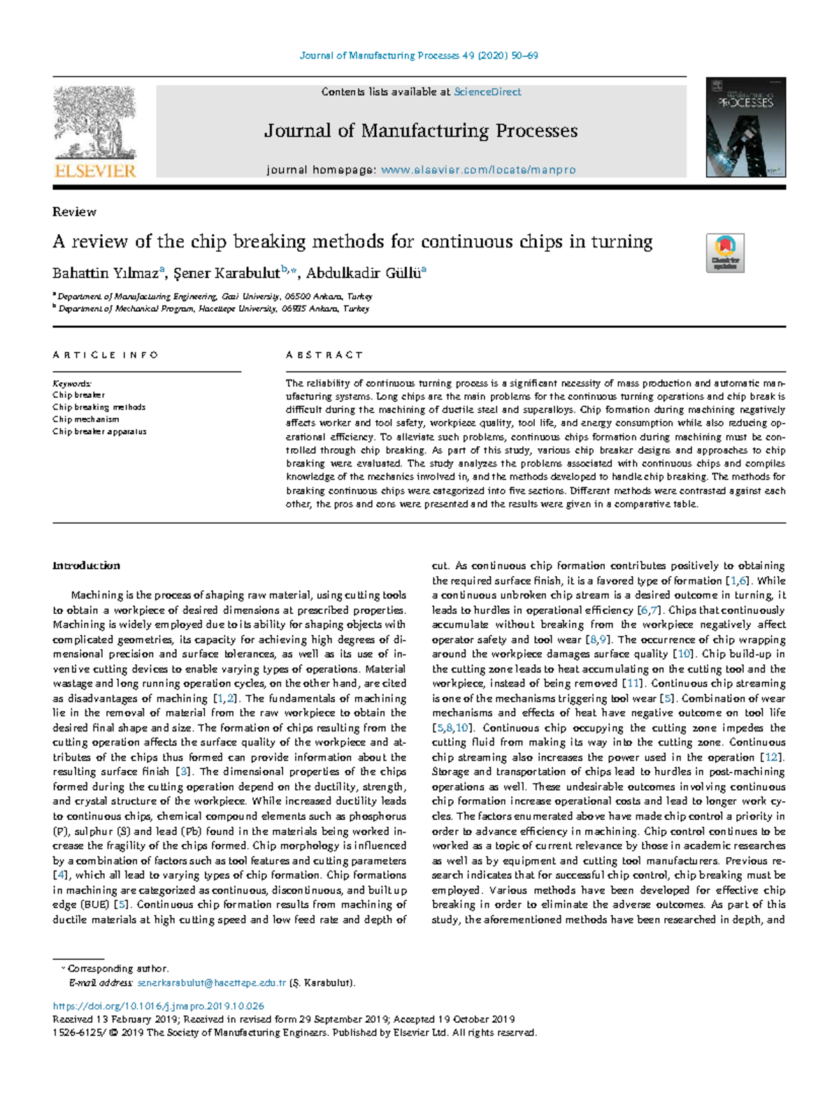 A Review of Chip Breaking Methods in CNC Turning: Insights and ...
