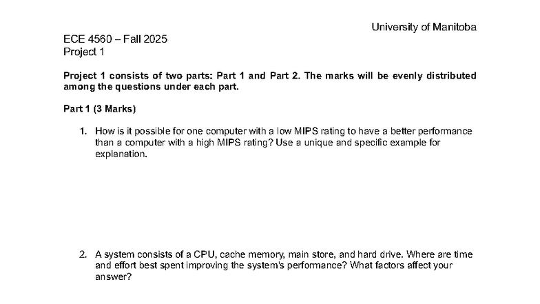 Ece 4560 Fall 2025 Project 1 Instructions And Guidelines Studocu