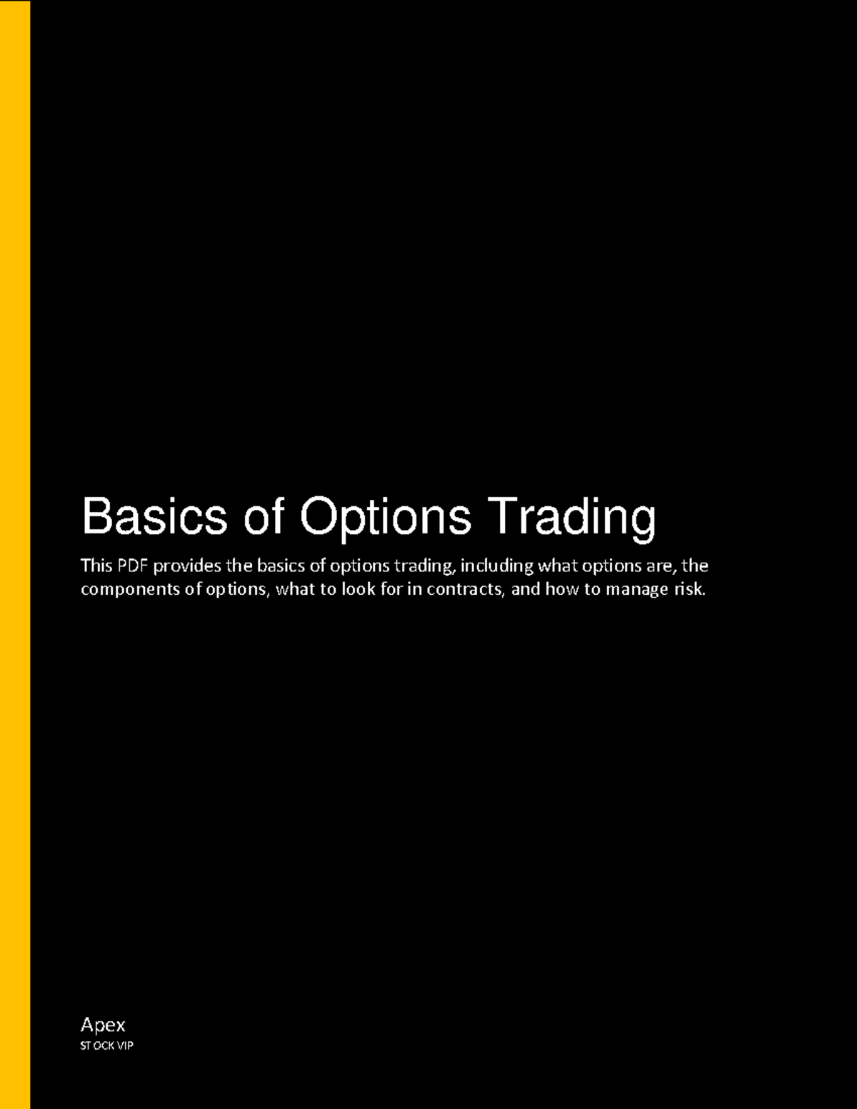 Stock VIP Options Learning Guide - Resistance Basics of Options Trading ...