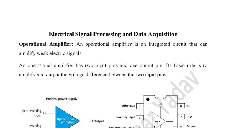 Ch-3 Electrical Signal Processing & Data Acquisition Overview - Studocu
