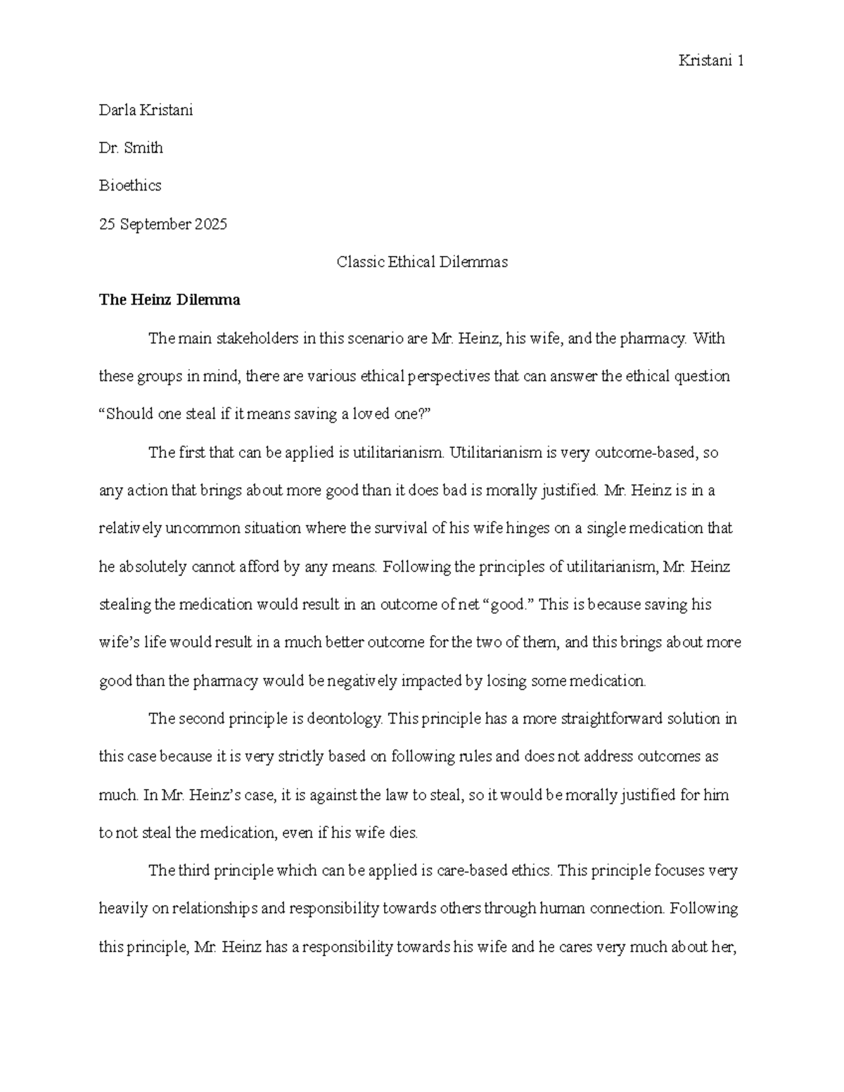 Bioethics 101: Classic Ethical Dilemmas and Perspectives - Studocu
