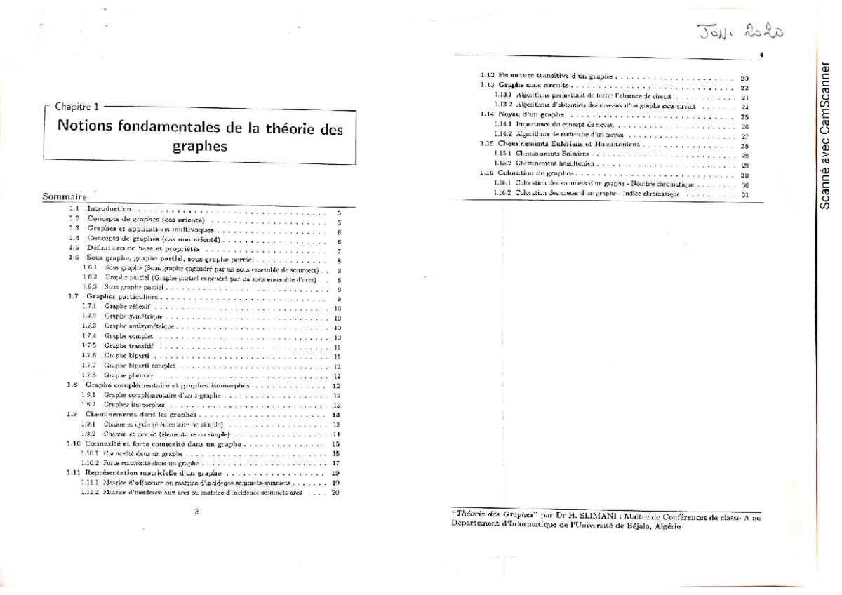 Chapitre 1 et 2 : Théorie des Graphes - Notes de Cours L2 MI - Studocu