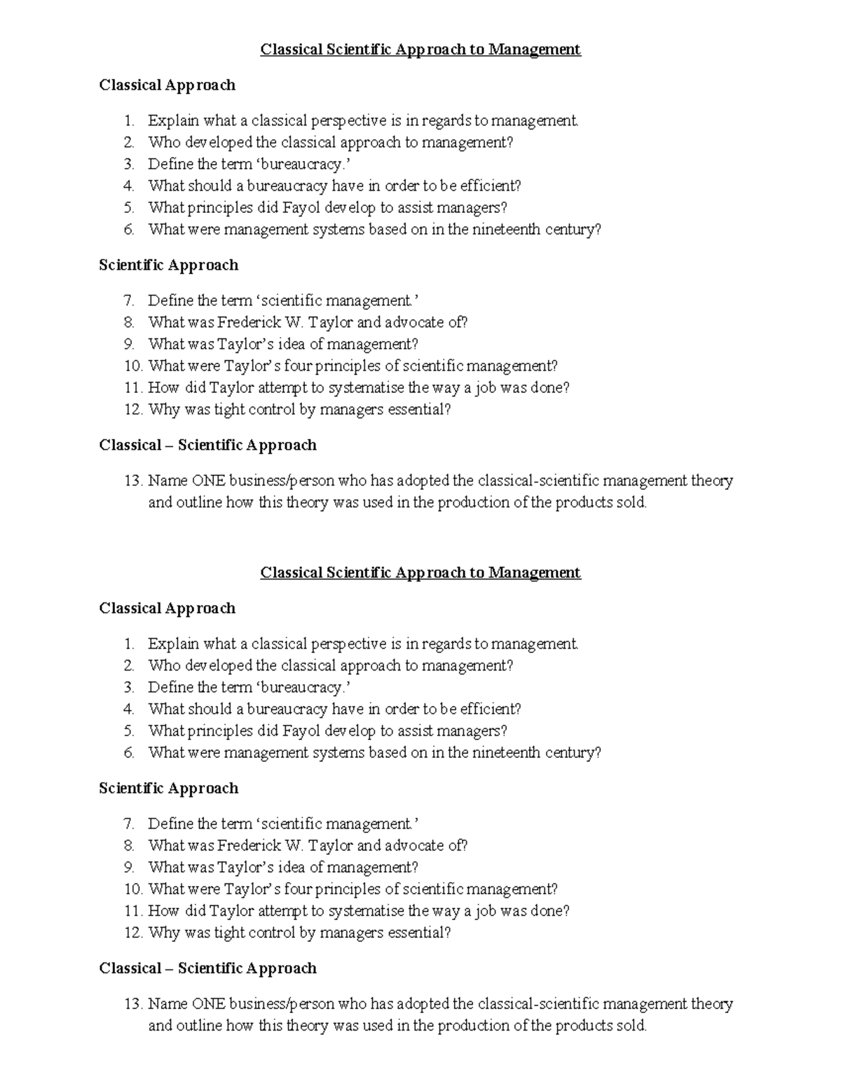 Classical Scientific Approach to Management: Key Concepts & Theories ...
