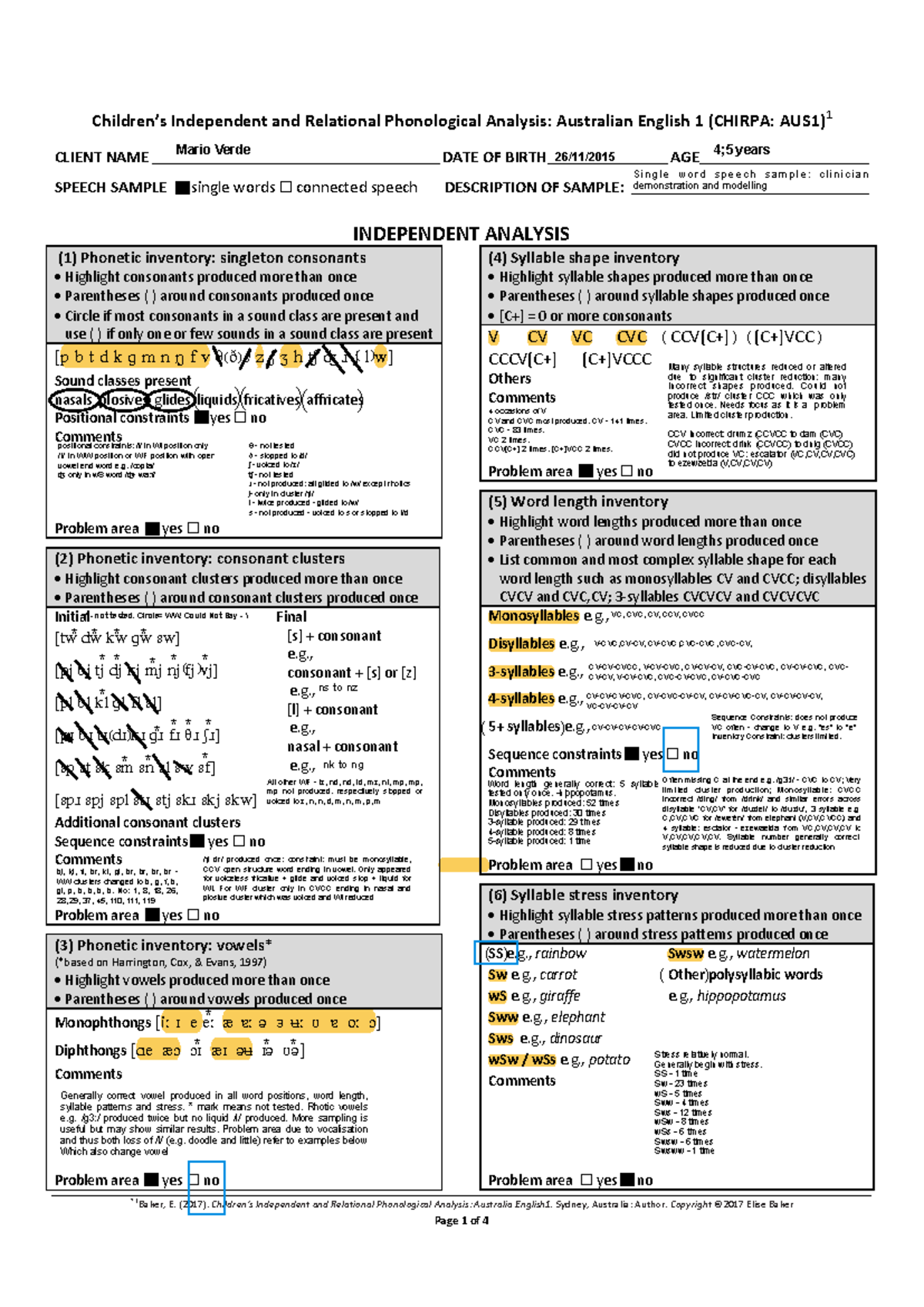 Children's Independent and Relational Phonological Analysis (CHIRPA ...