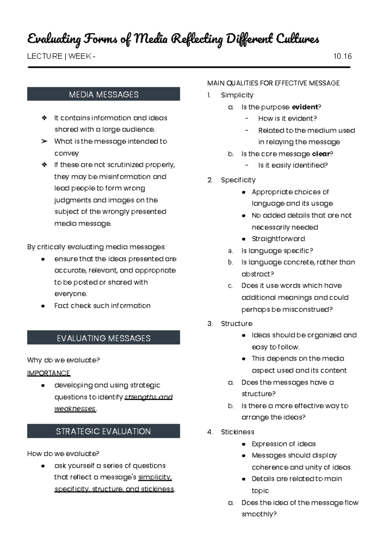 Evaluating Media - think twice before you click - Evaluatin Form of ...