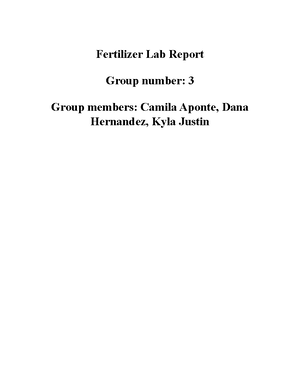 Procedures - Project 1: Fertilizer Procedural Design - Megan Rowe ...
