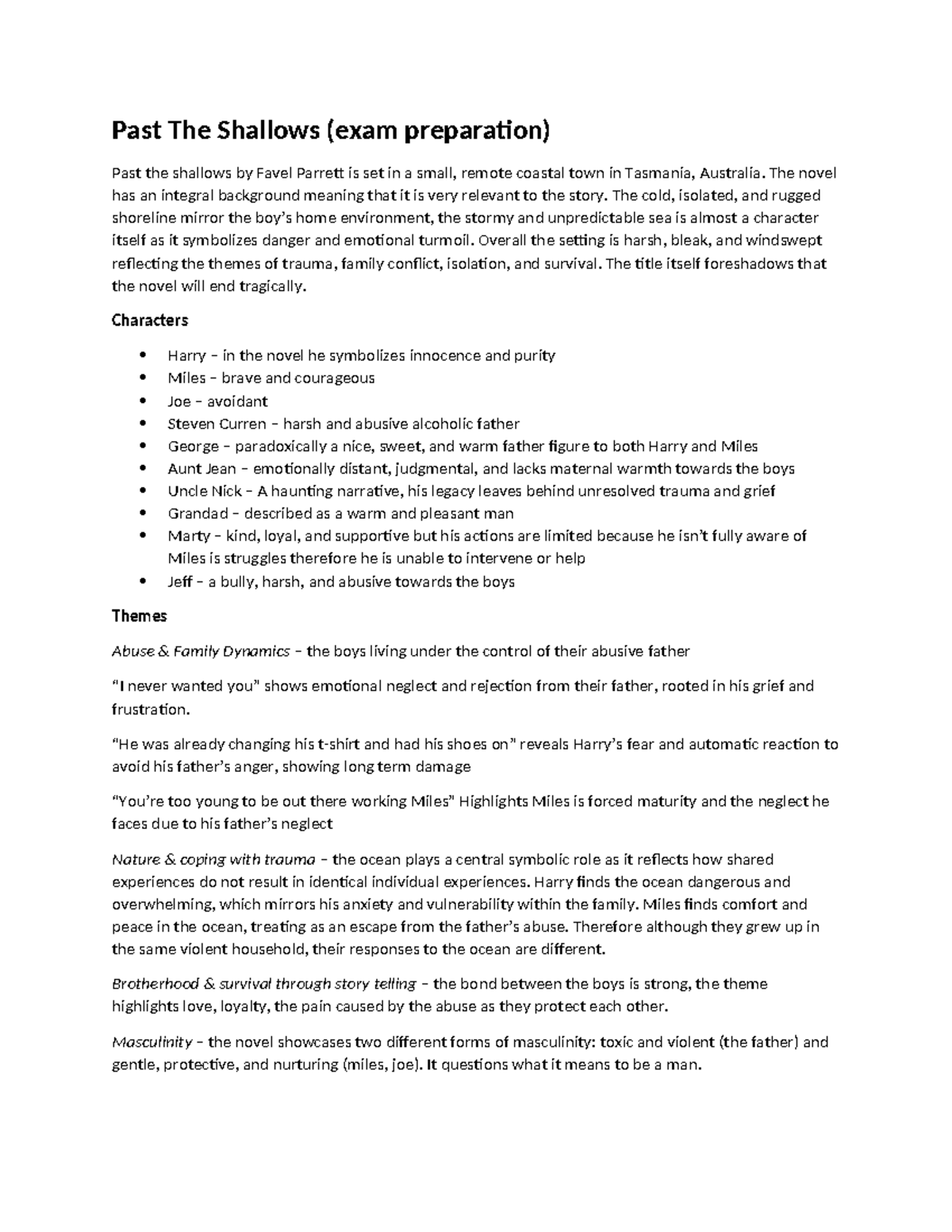 Exam Prep: Past the Shallows & The Crucible Analysis - Studocu