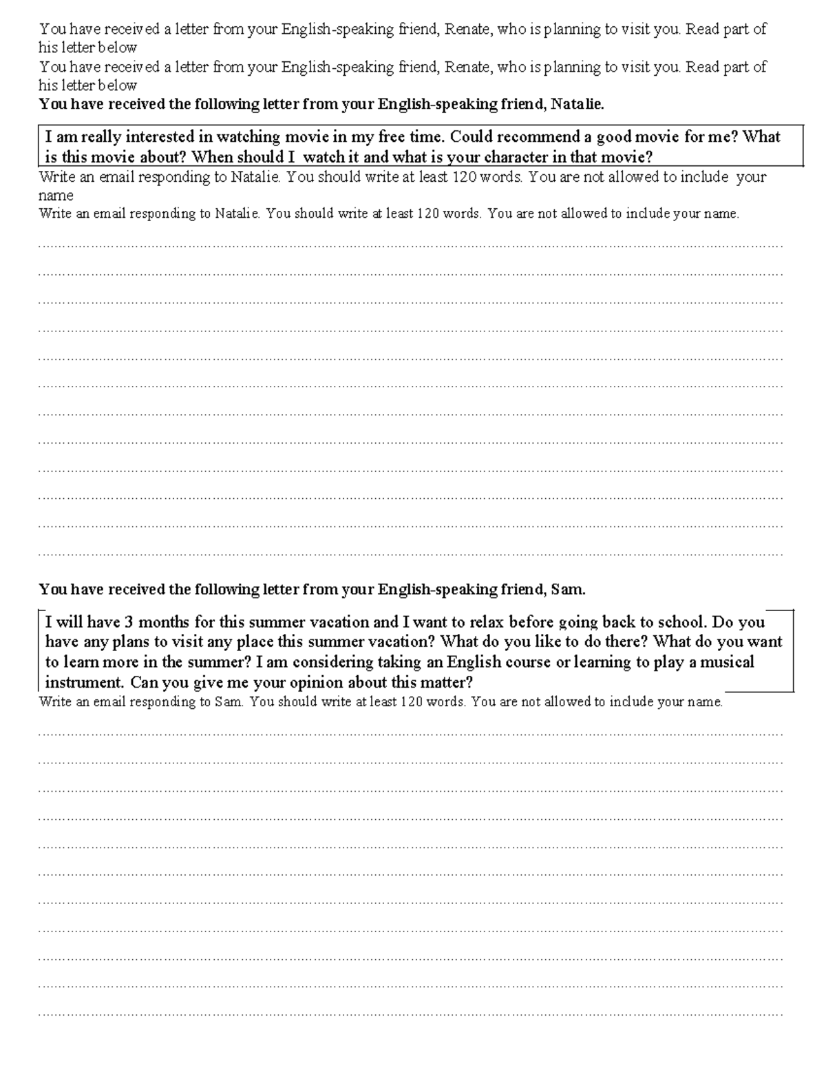 DE THI THU THAN MAT TEST 2025: Email Response Practice - Studocu