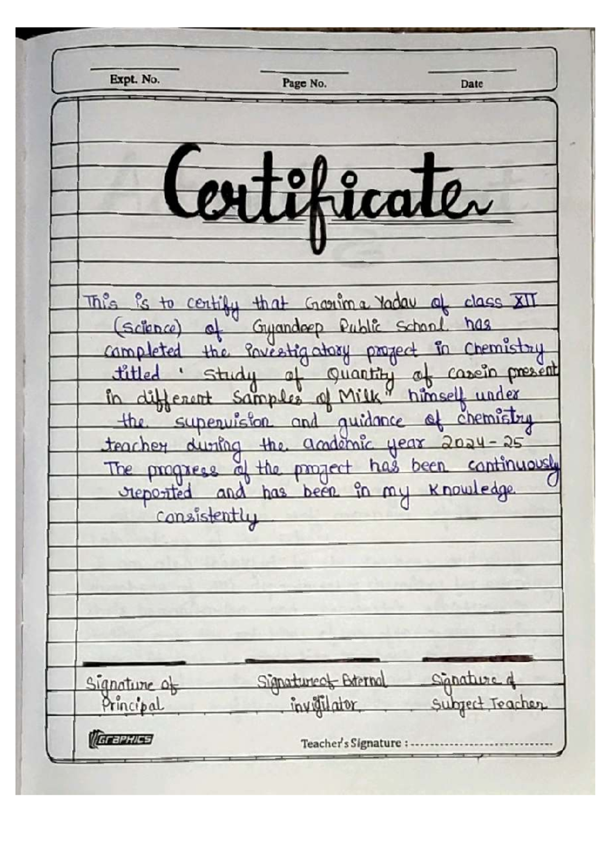 Study of Casein Quantity in Milk Samples - Chemistry Lab Manual XII ...