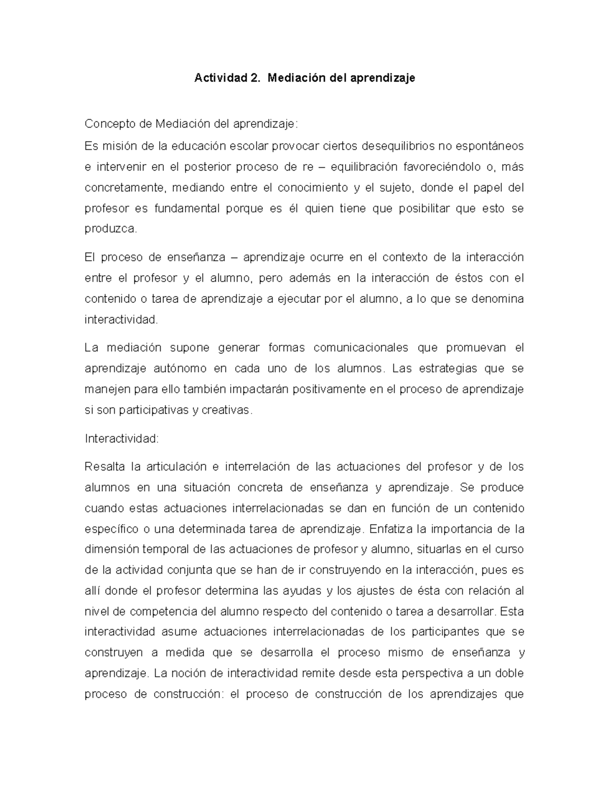 MRME Mediación del Aprendizaje: Estrategias y Procesos Educativos - Studocu