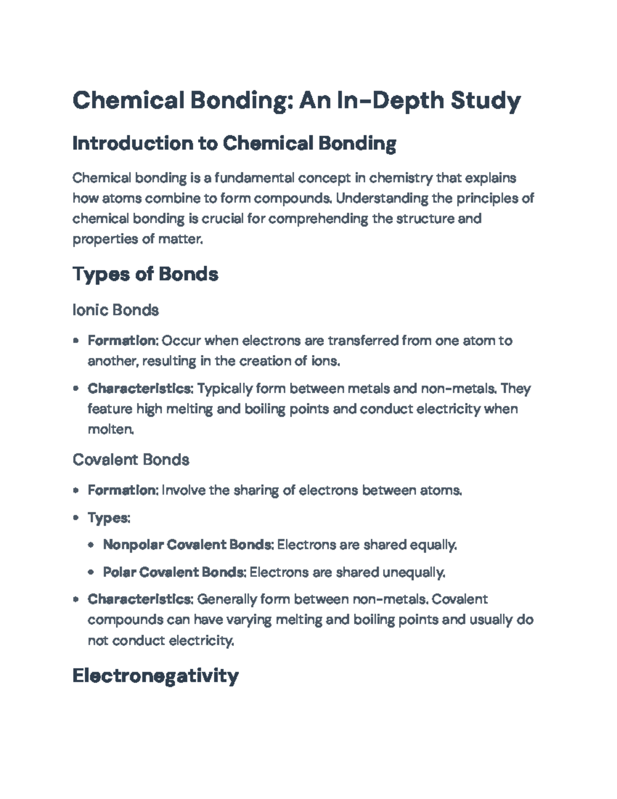 Chemical Bonding Study Guide: Types, Lewis Structures, and Trends - Studocu