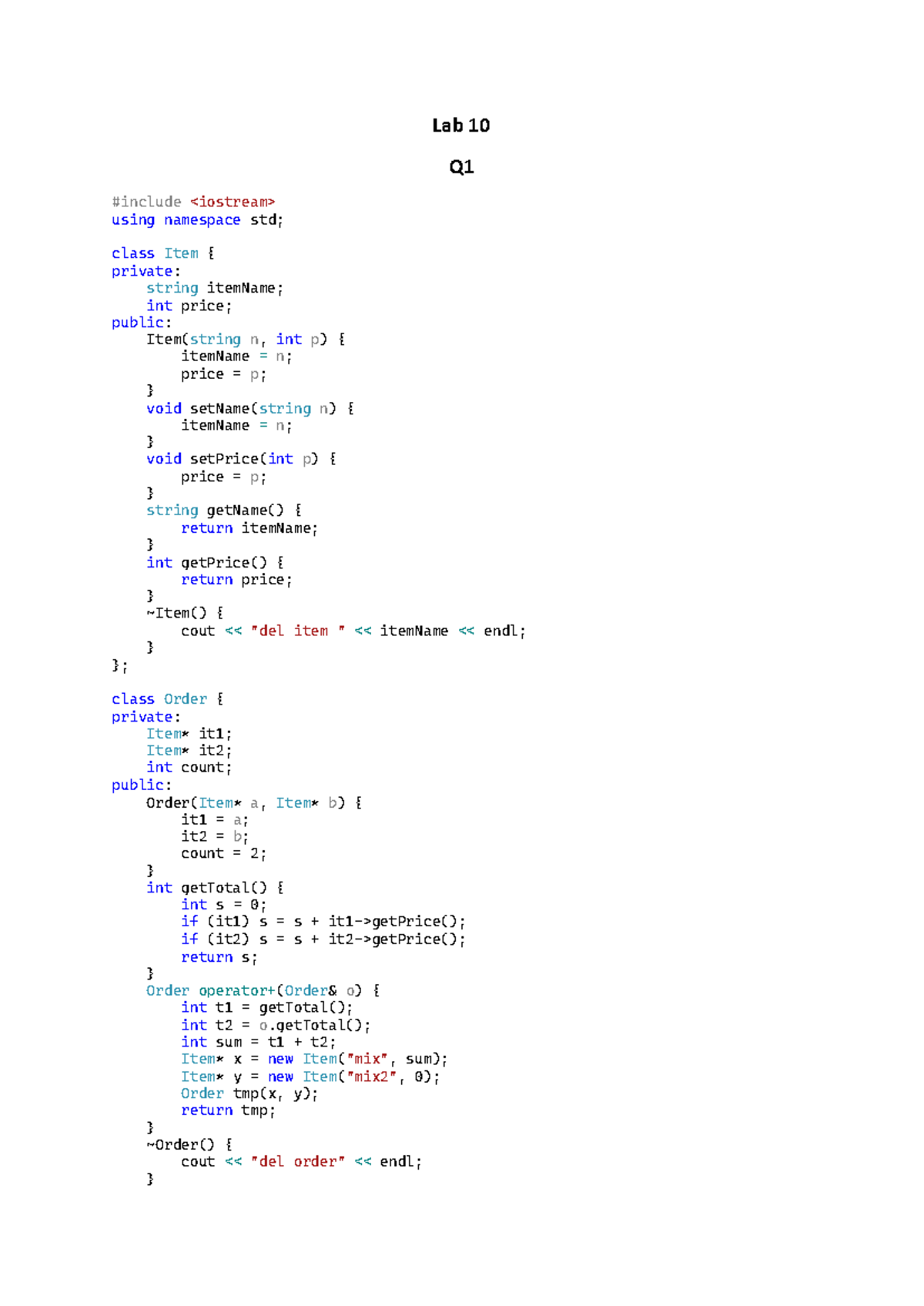 Lab 10: OOP Practice Task and Code Implementation - Studocu