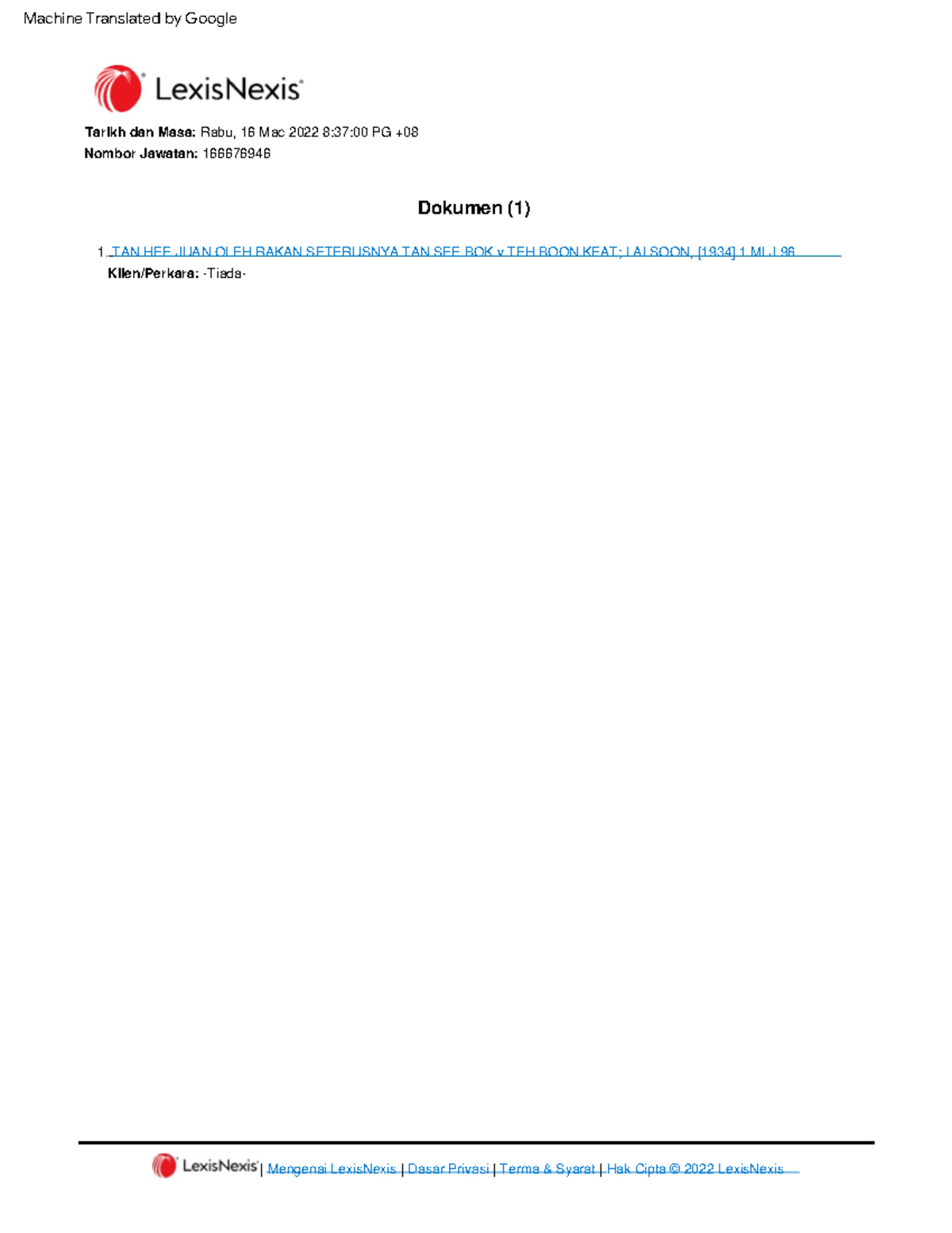 TAN HEE JUAN BY HIS NEXT Friend TAN SEE BOK v TEH BOON - Introduction ...