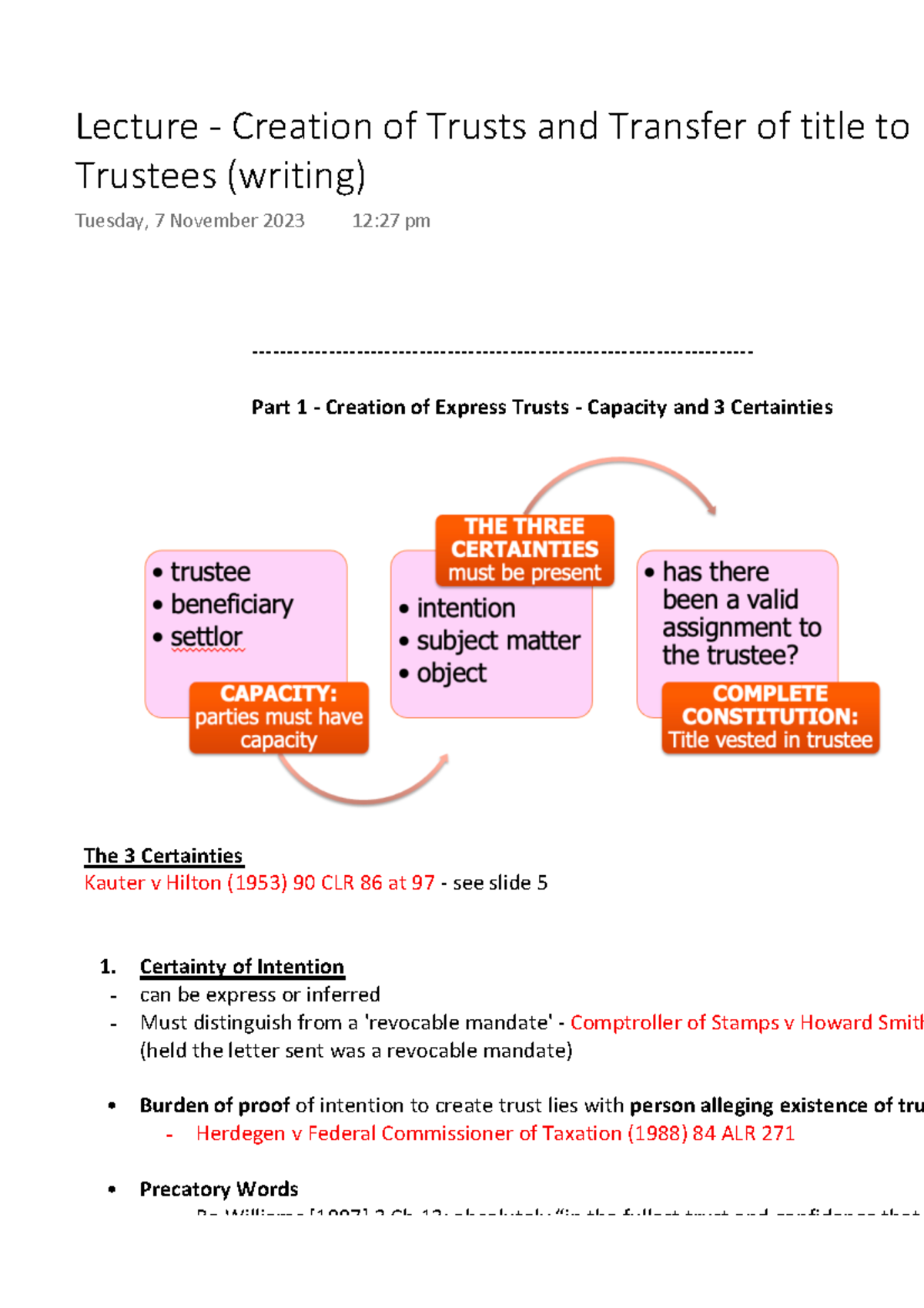 Lecture - Week 9: Trust Creation & Trustee Title Transfer Overview ...
