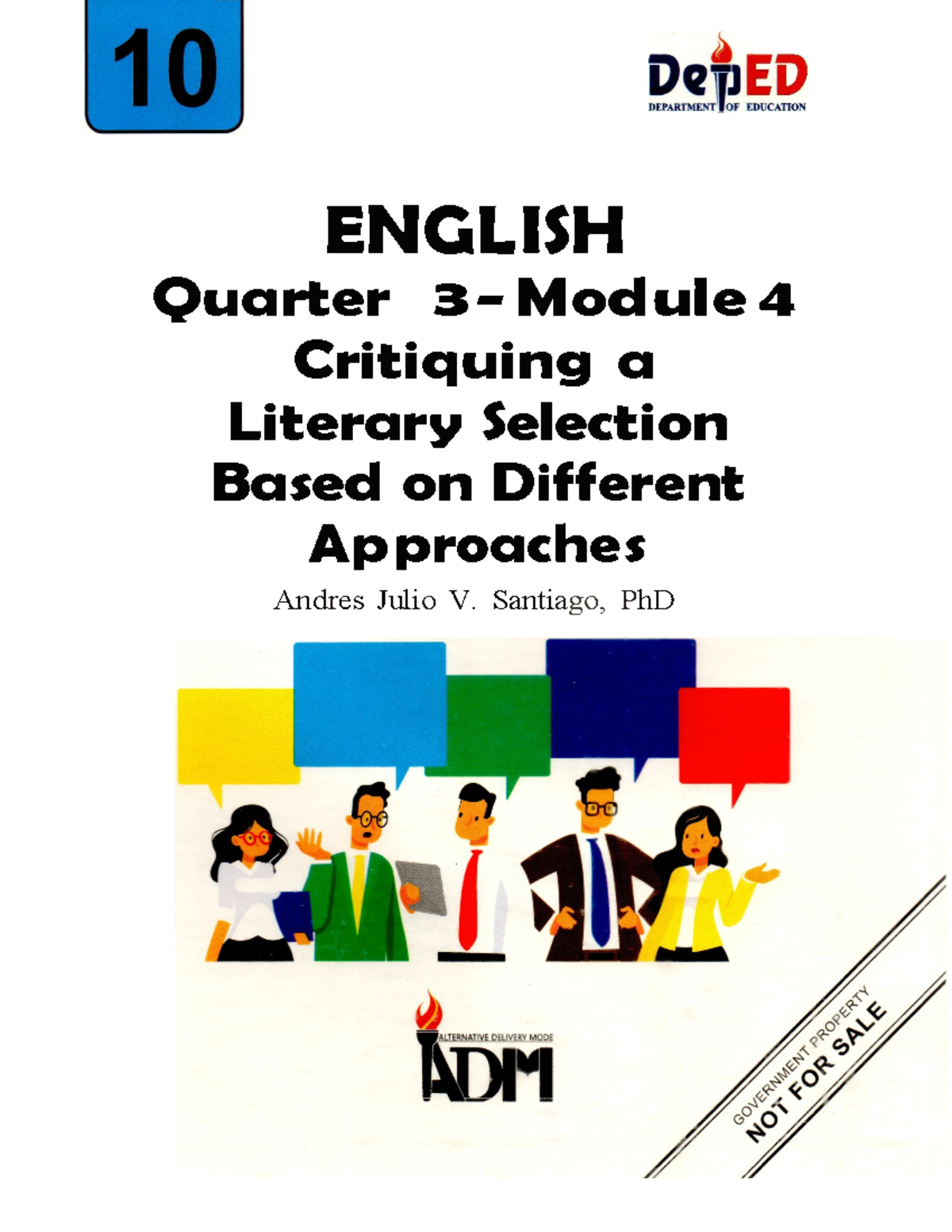 English 10 Q3 M4: Critiquing Literature through Diverse Approaches ...