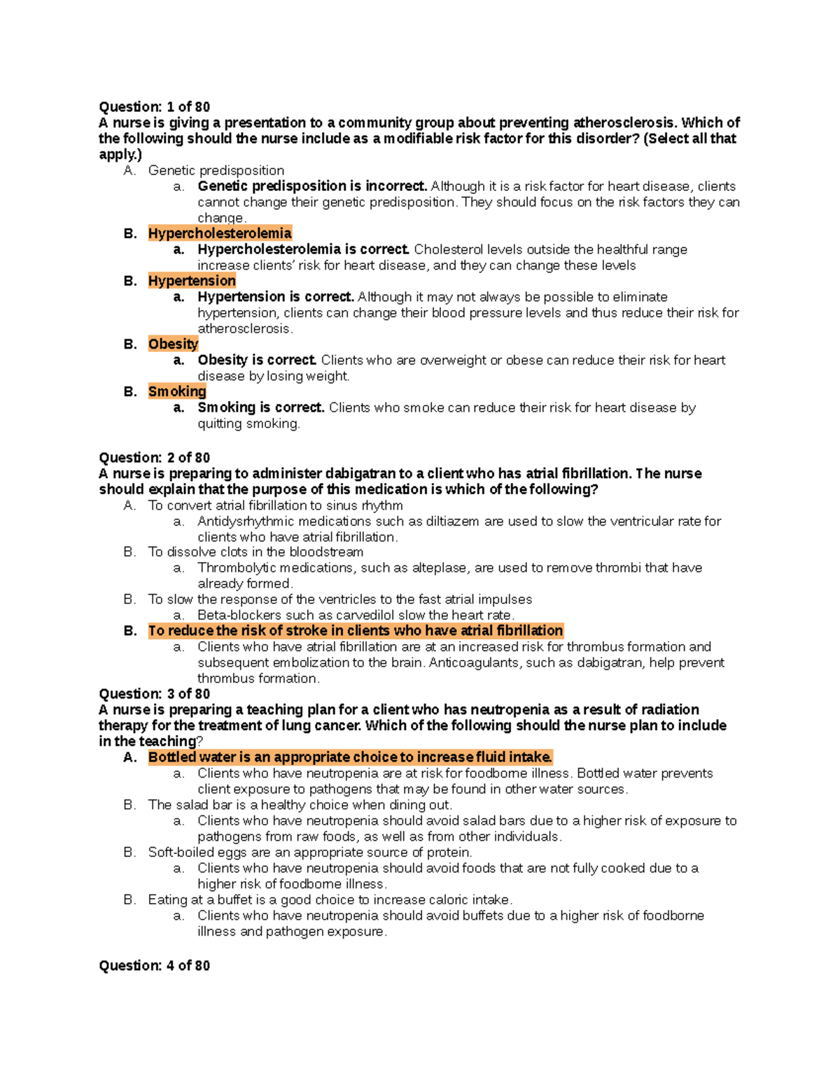 Midterm Practice Questions for Med Surge II (NURS 221) - Studocu